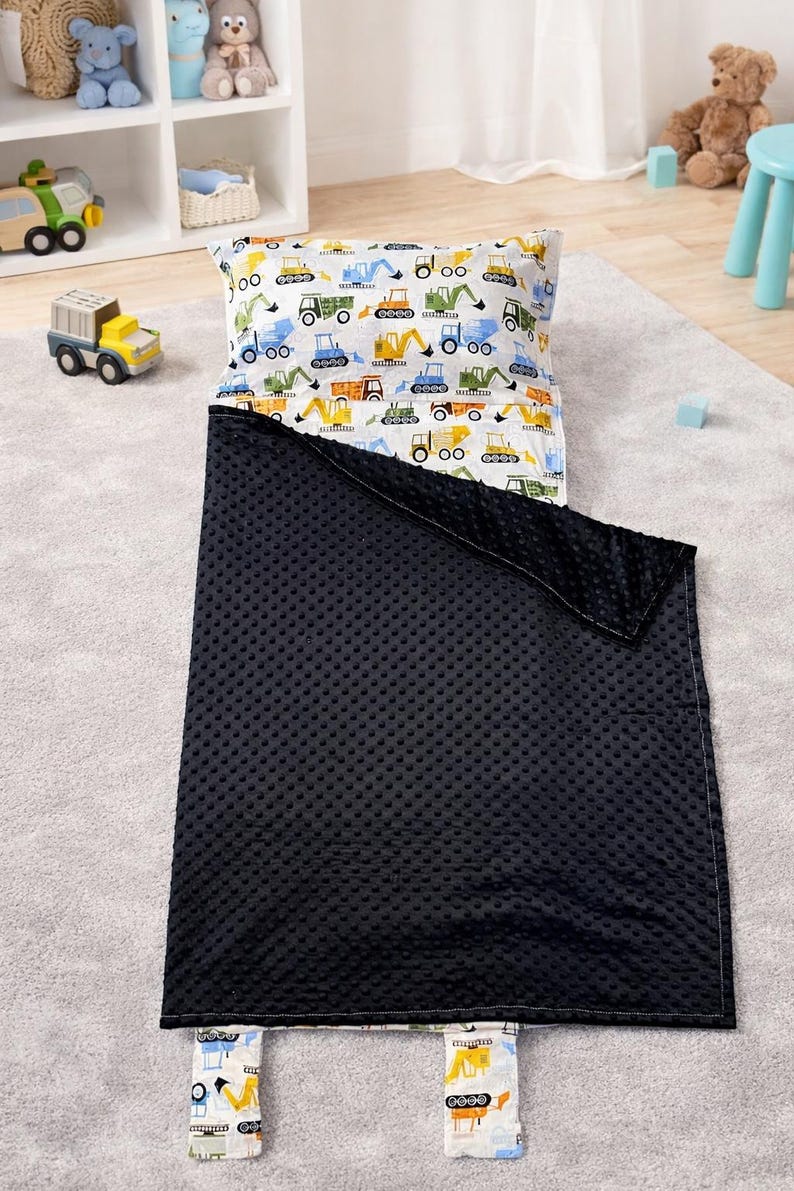 Personalized Construction Nap Mat: Toddler Daycare Minky Blanket - Etsy