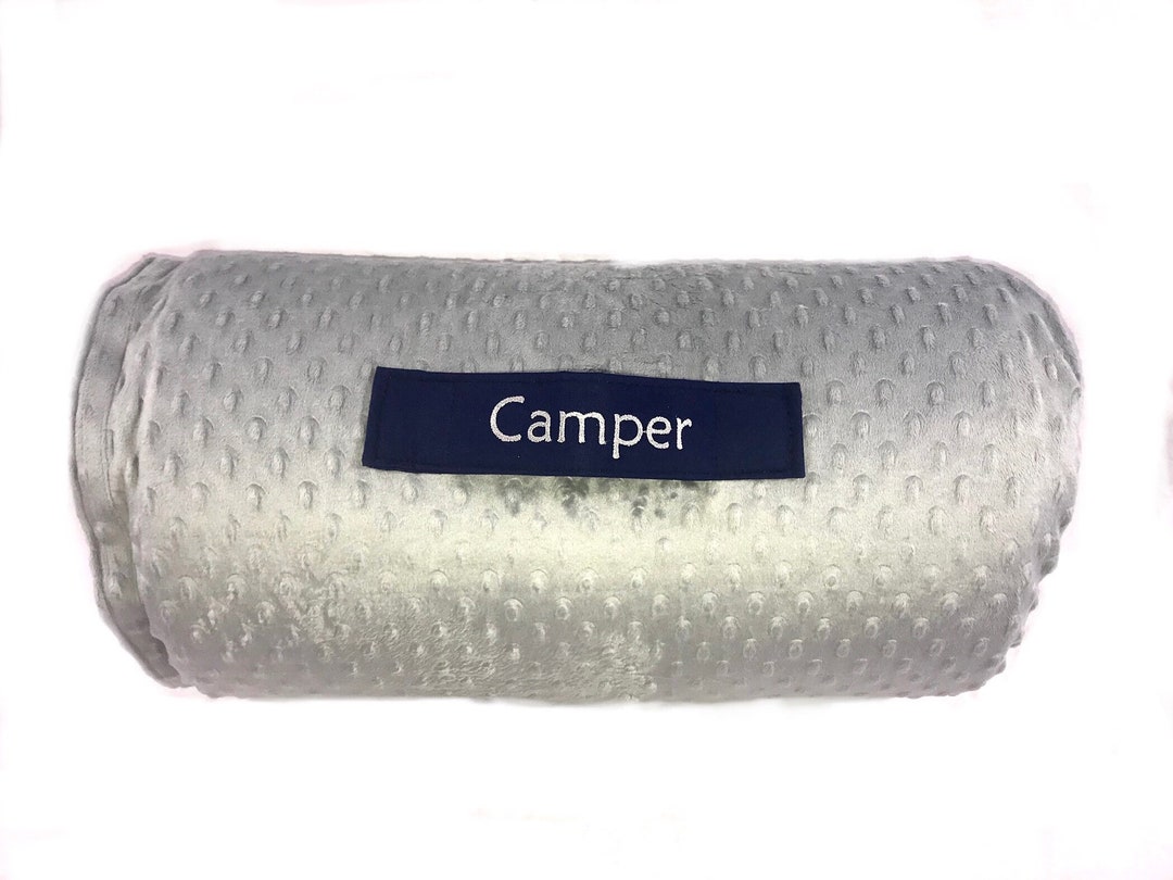 Cozy Gray Minky All-in-one Nap Mat: Custom Embroidery for School or ...