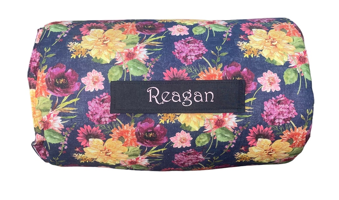 Navy Bloom Serenity: All-over Floral Themed All-in-one Nap Mat With ...