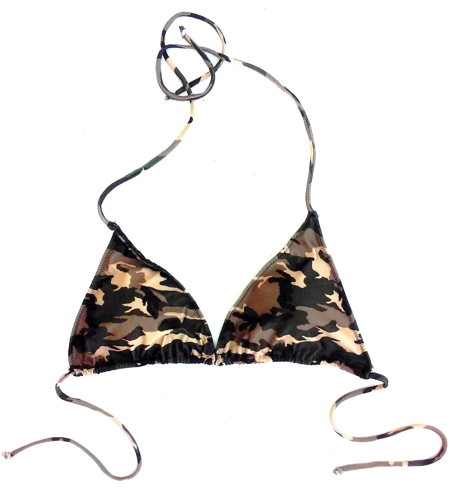 Camo Print Triangle String Bikini Top - Etsy