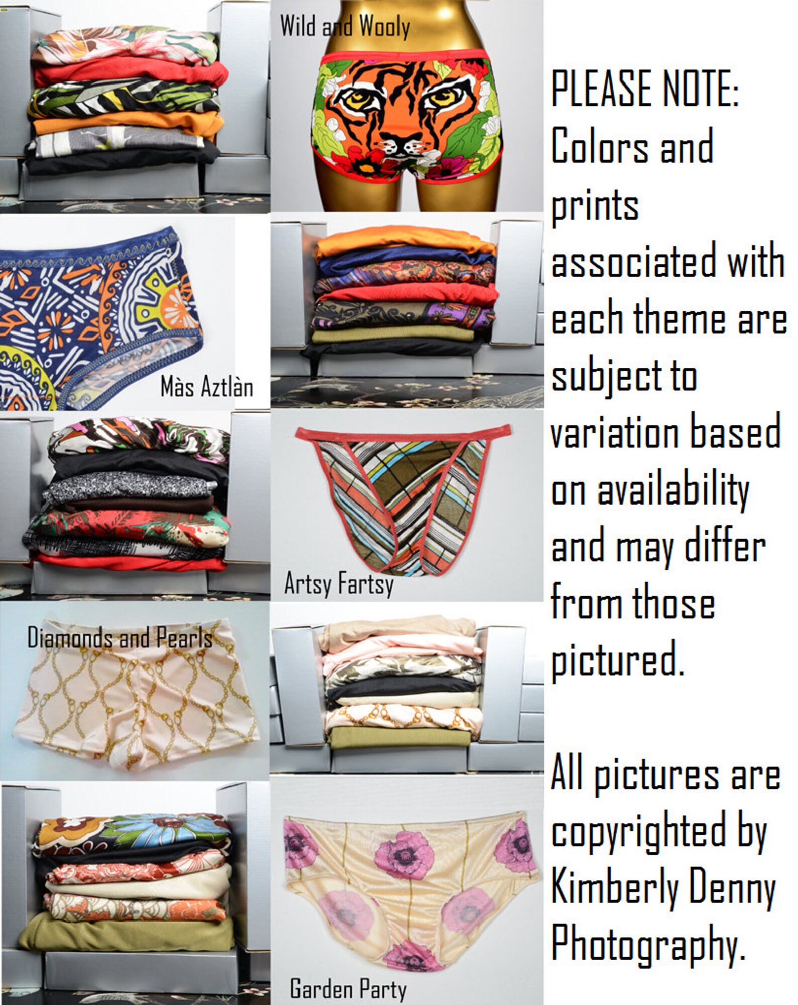 Silk Lingerie Gift Box Variety Pack 7 Pair of 100% Silk Underwear Thong ...