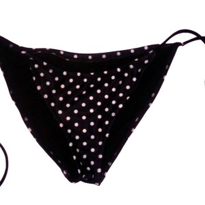 Black and White Polka Dot String Bikini Swimsuit Bottoms - Etsy
