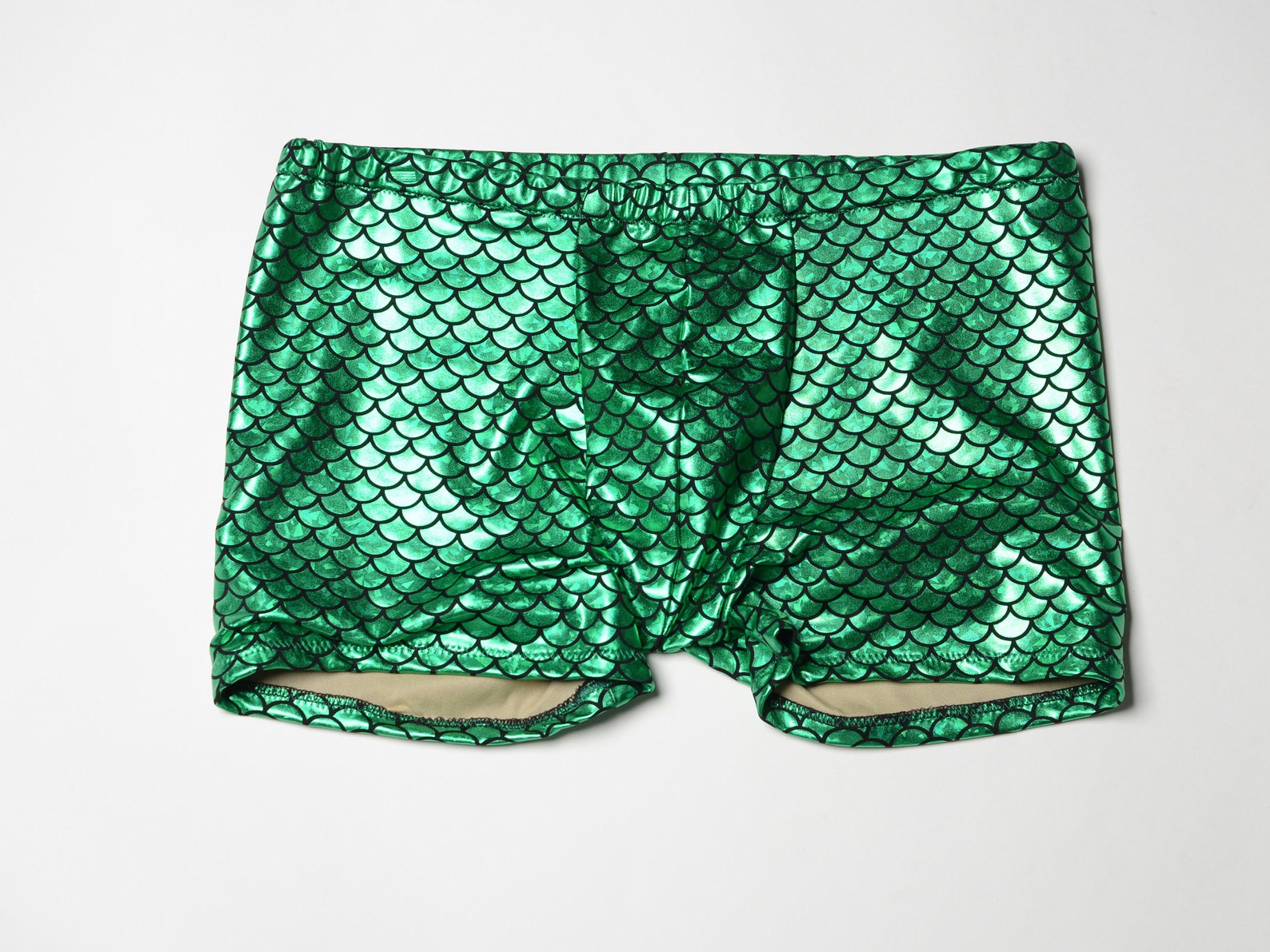 Aquaman Swim Trunks - Metallic Green Merman Print Pull-on Men's ...