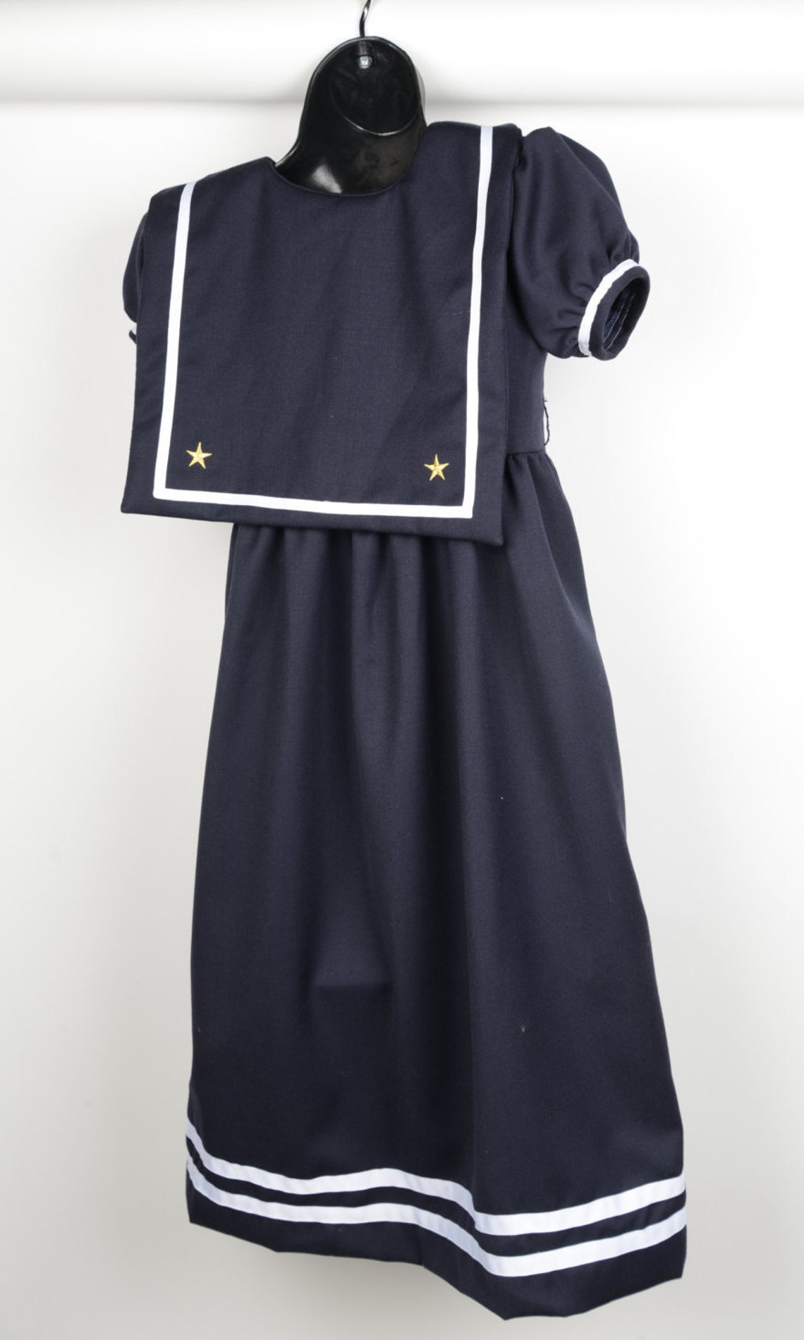 Girl's Sailor Dress Costume - 100% Wool Dress and Cap With Silk ...