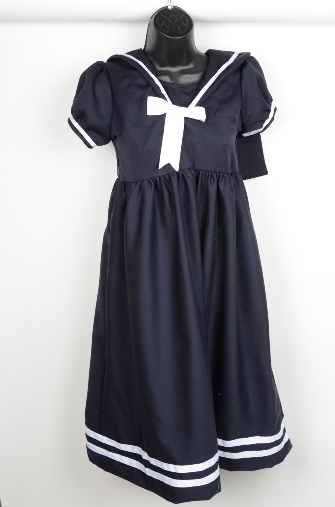 Girl's Sailor Dress Costume - 100% Wool Dress and Cap With Silk ...
