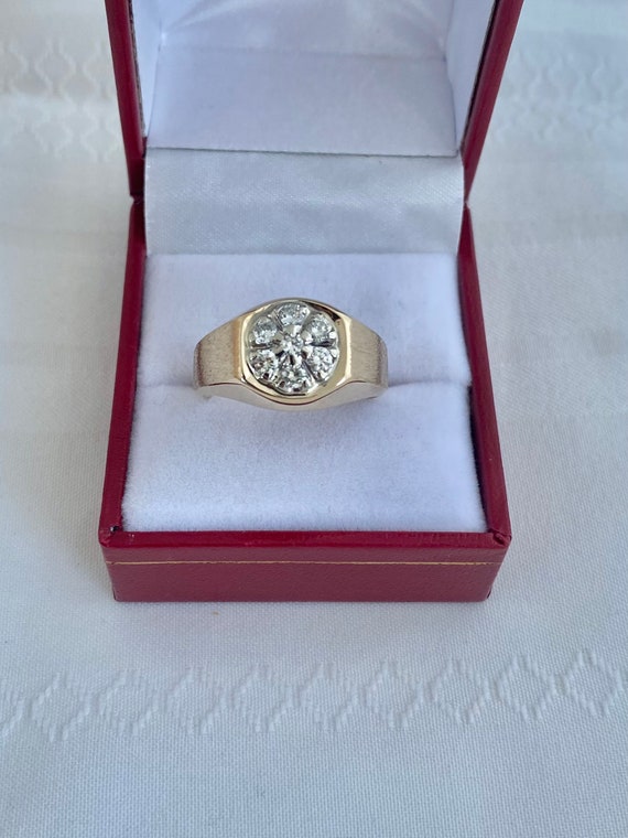 14K Solid Gold Mens 7 Diamonds Gold 1ctw Brilliant C… - Gem
