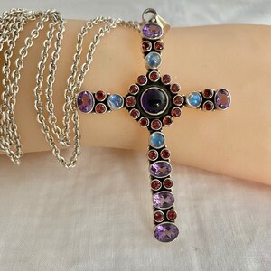 Nicky Butler Multi Gemstone Cross Moonstone Amethyst Garnet Stones ...