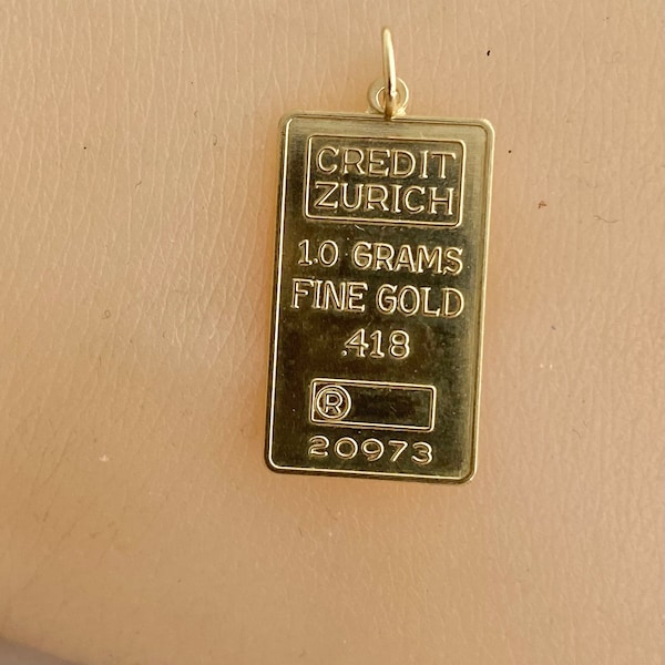 Gold Ingot Pendant - Etsy