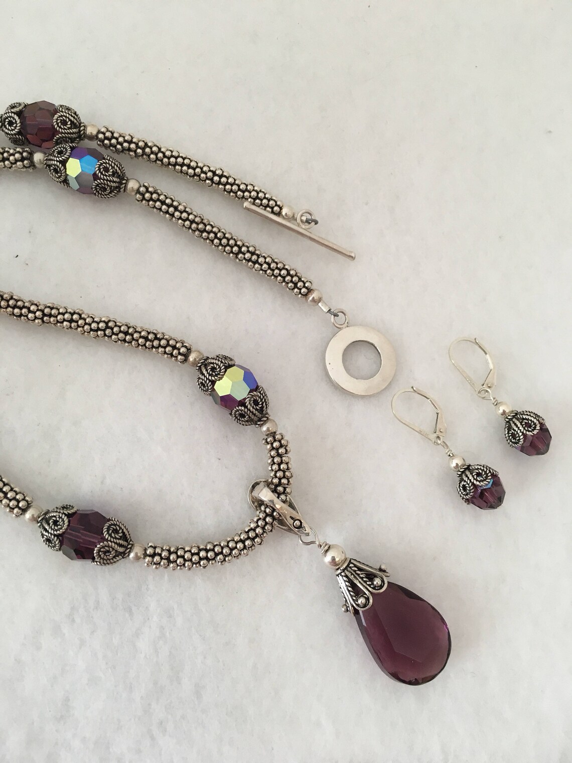 Exquisite Amethyst Iridescent Faceted Bead Teardrop Enhancer - Etsy