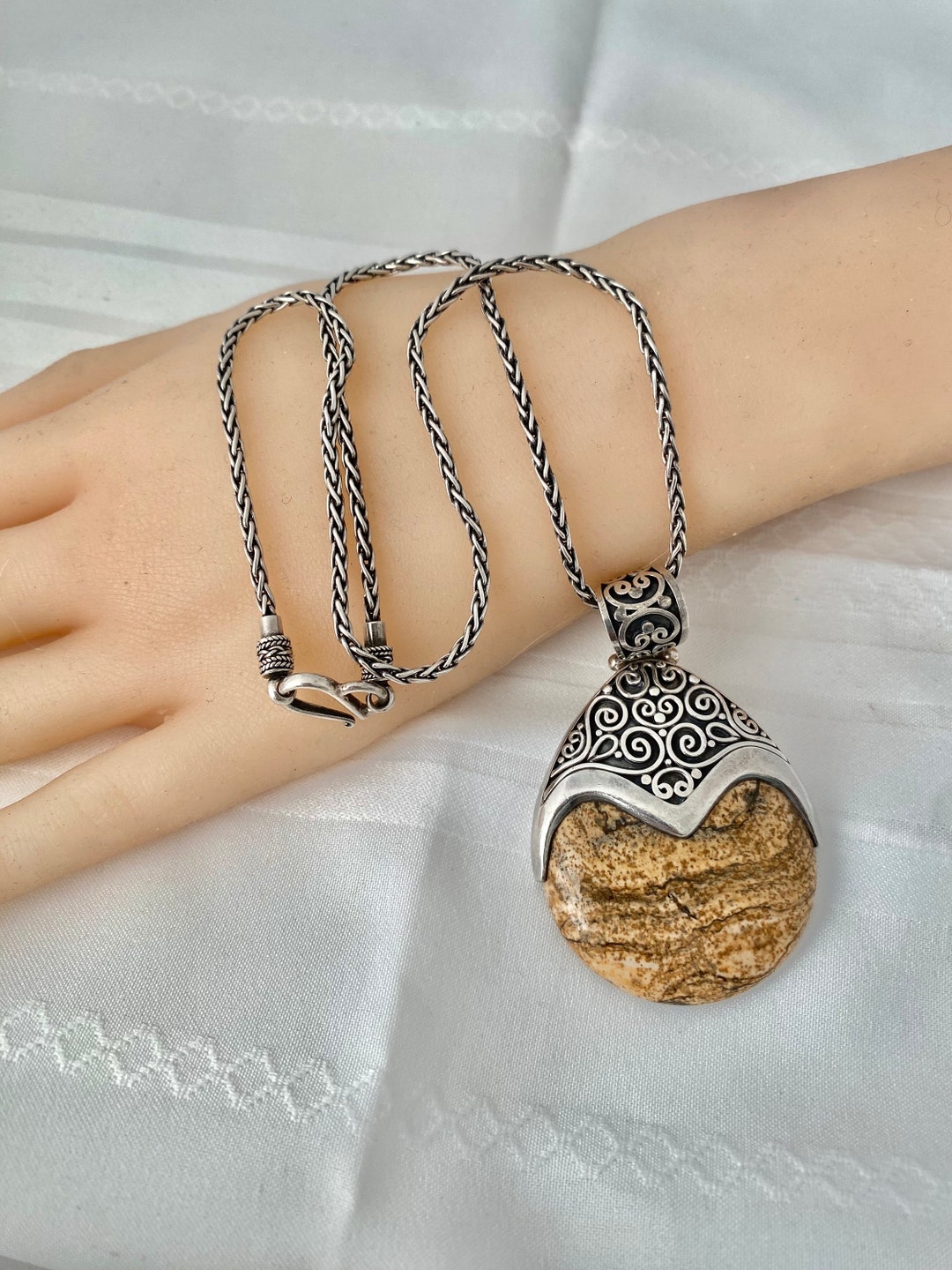 Bali Jasper Scene Brown Sand Colors Bali Wheat Snake Chain Pattern ...