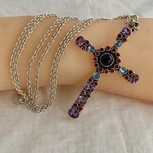 Nicky Butler Multi Gemstone Cross Moonstone Amethyst Garnet Stones ...