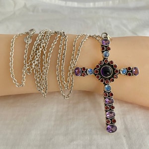Nicky Butler Multi Gemstone Cross Moonstone Amethyst Garnet Stones ...