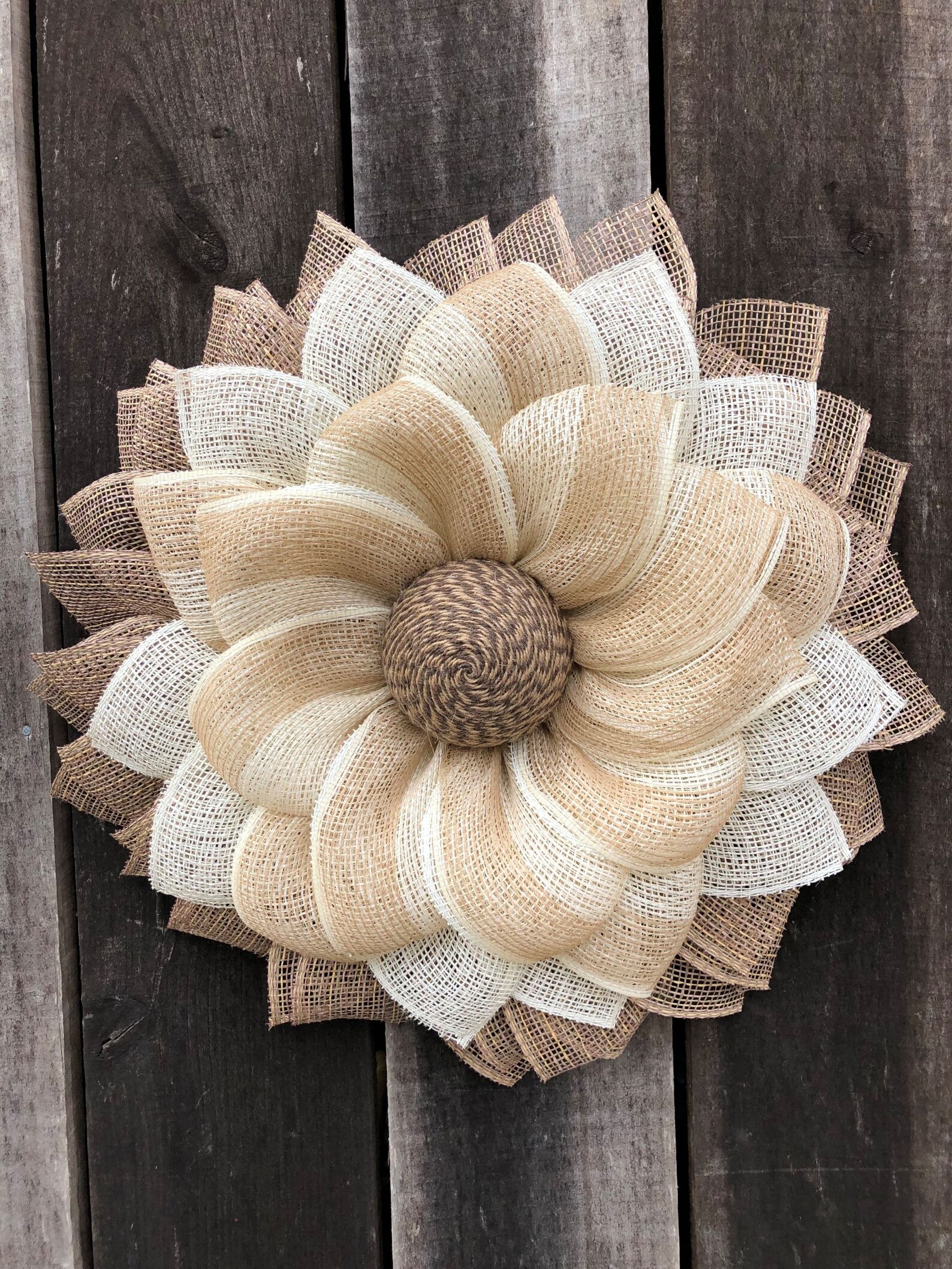 Poly Burlap Flower Flower Wreath Everyday Wreath for Front - Etsy