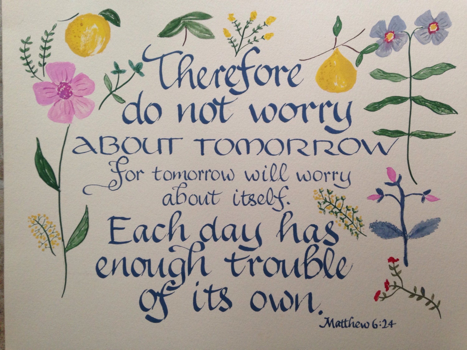 Custom Calligraphy Custom Verse Scripture Wall Art 11 x 14 | Etsy