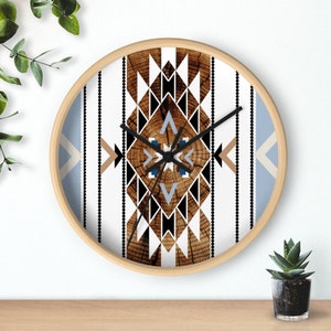 Native American Wall Clock, Cute Clock, Dial Clock, Boho Clock, Native ...