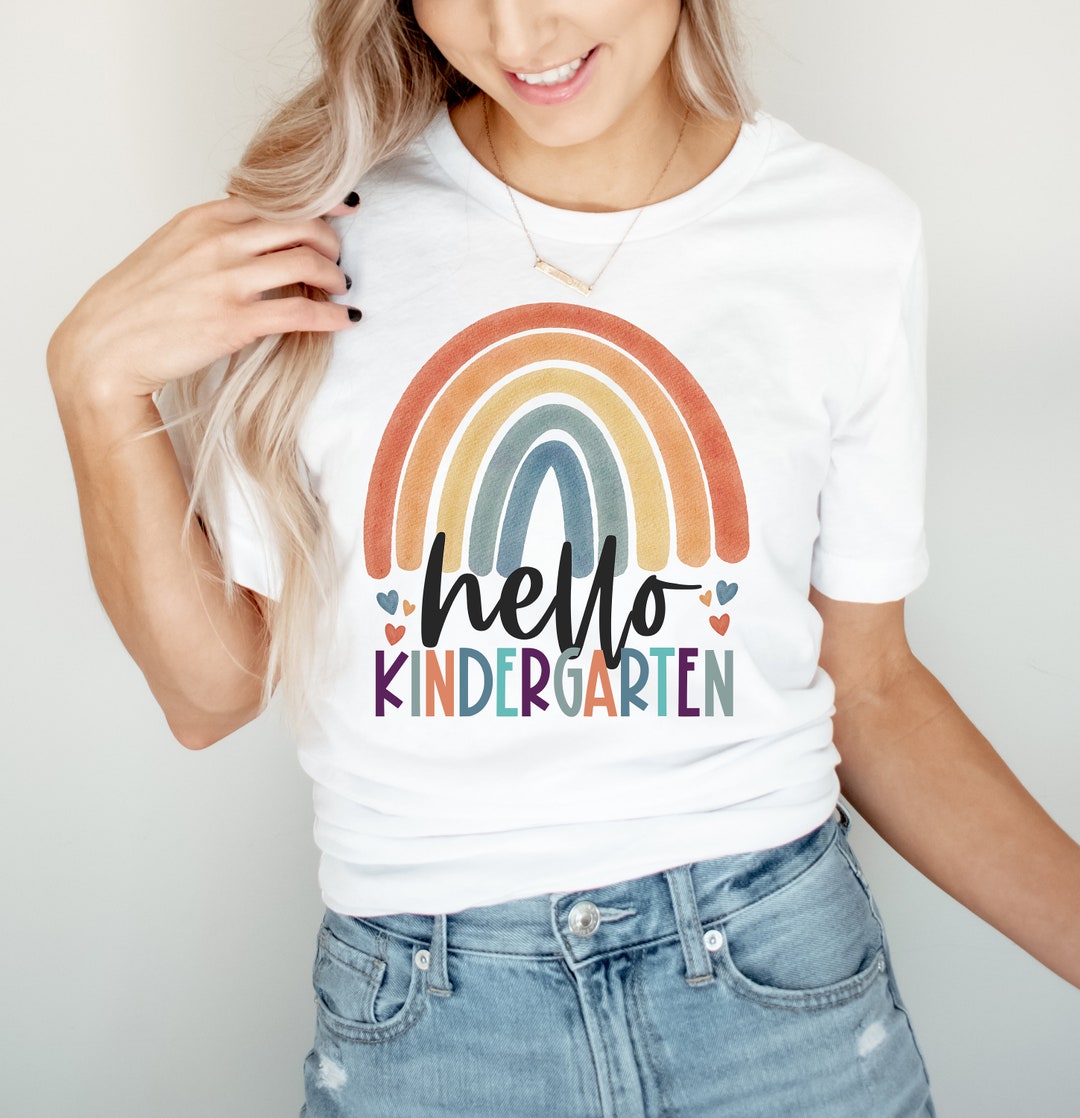 Kindergarten Teacher Shirt, Rainbow Teacher Shirt, Kindergarten Crew ...