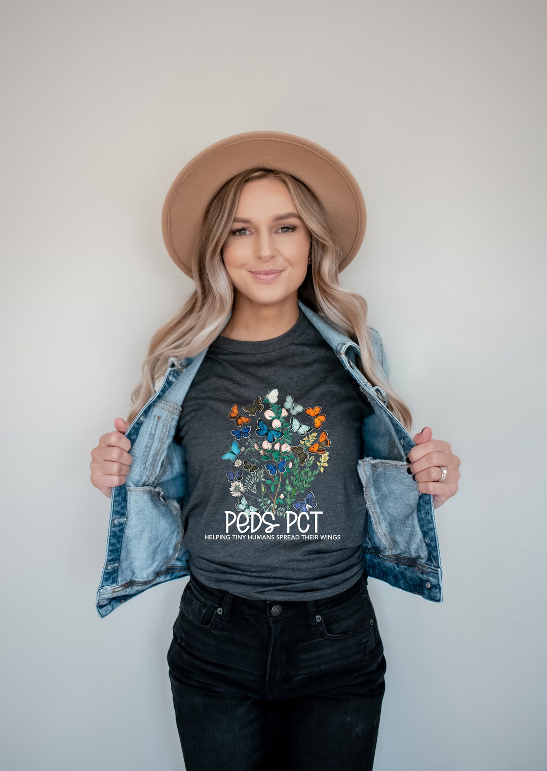 PEDS PCT Butterflies Shirt, Pediatric CNA T-shirt, Cute Pct Gift, Peds ...