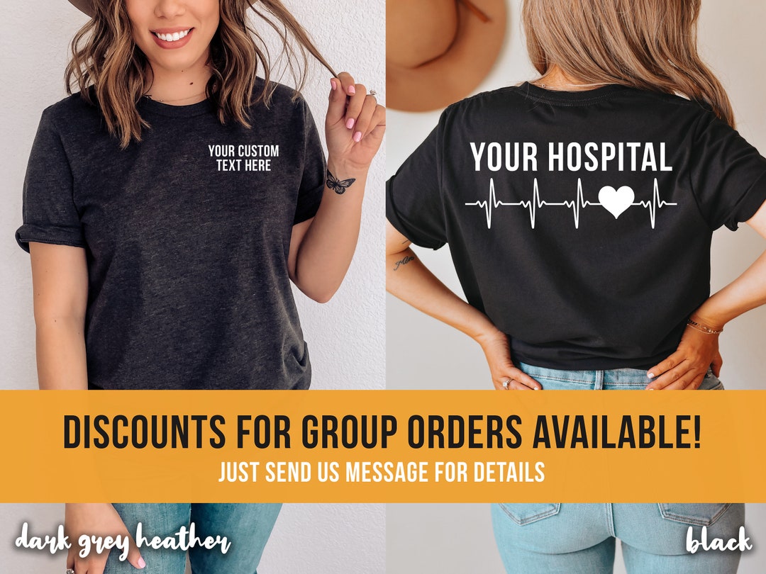 Custom Hospital Nurse Shirt, EKG Heartbeat Shirts, Personalized ICU ...