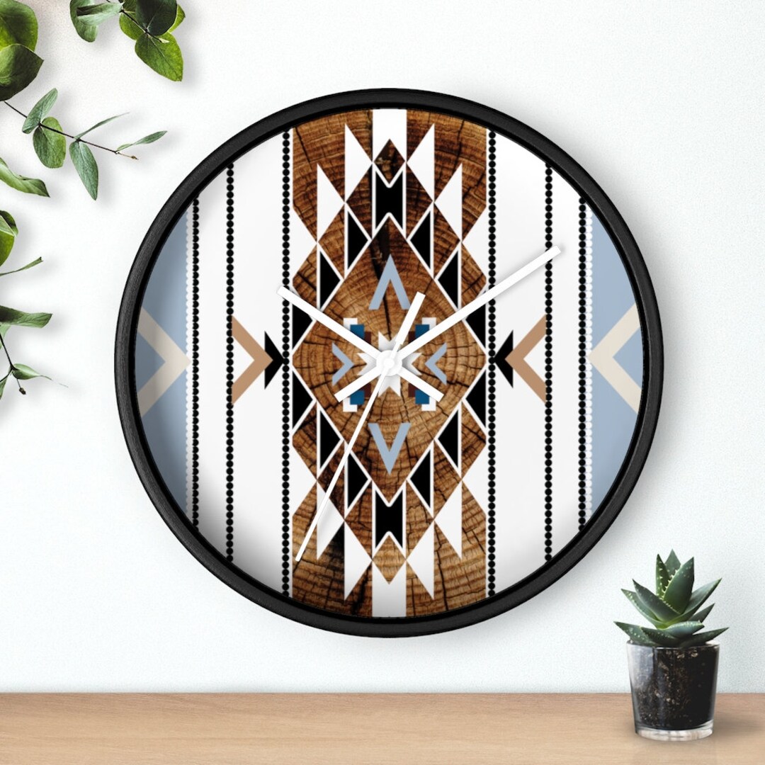 Native American Wall Clock, Cute Clock, Dial Clock, Boho Clock, Native ...