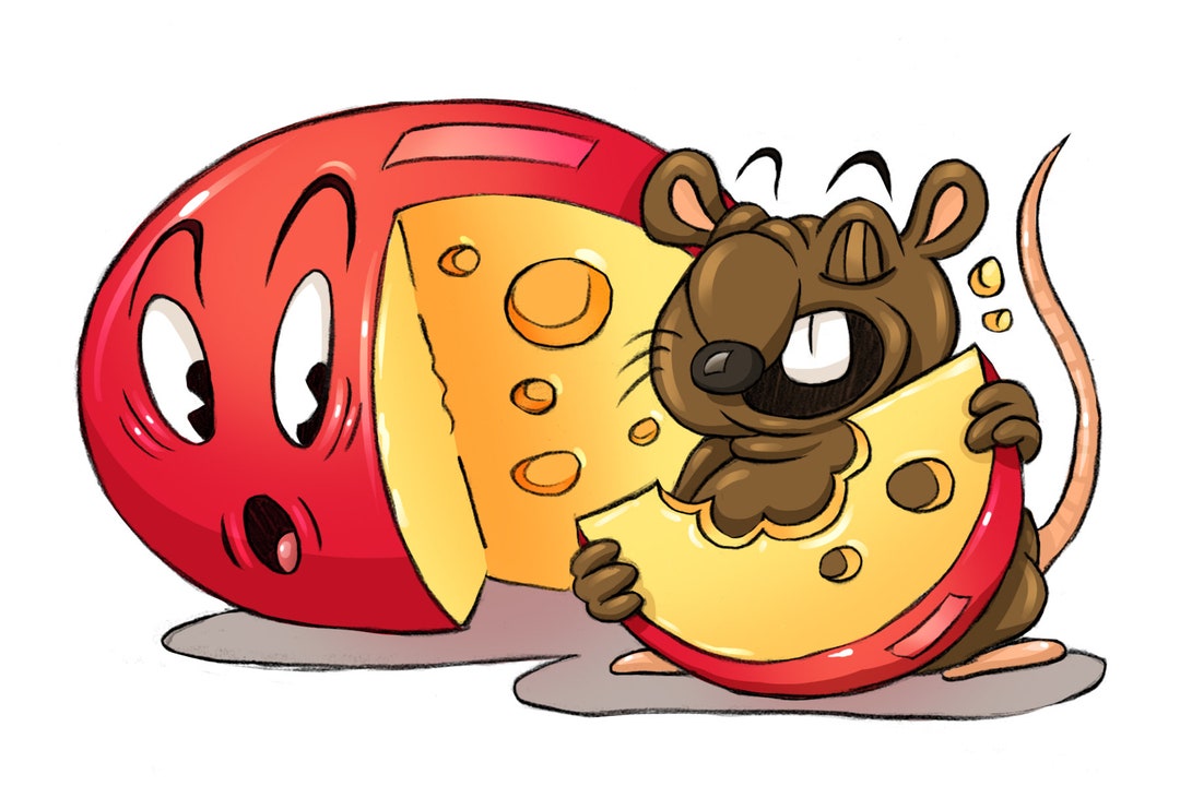 Cuphead Style Cheese and Mouse - Etsy