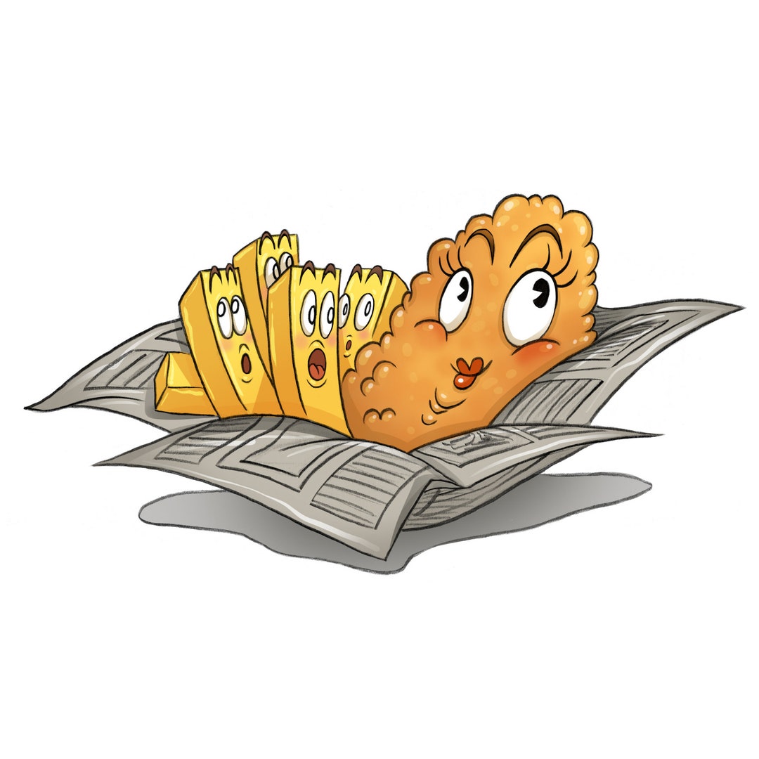 Cuphead Style Fish and Chips - Etsy