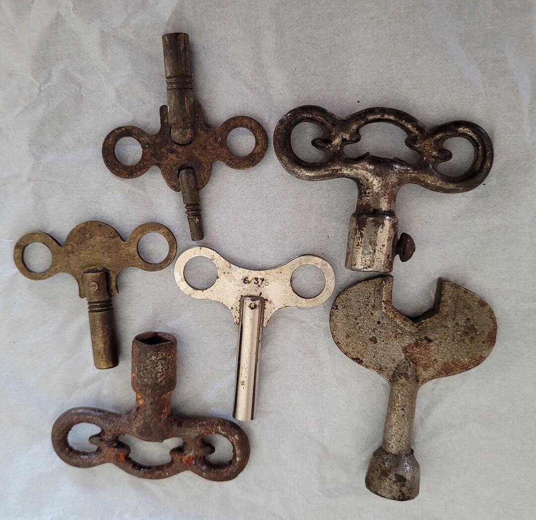 Vintage 1930s to 1950s Hollow Barrel Keys Valve Key Gas Jet Key Clock ...