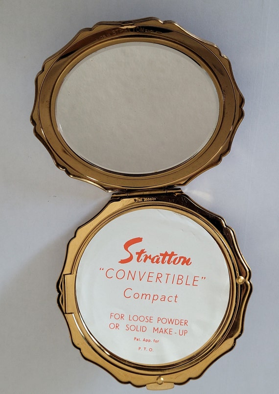 Vintage 1960s STRATTON Convertible Compact Marbled Br… - Gem