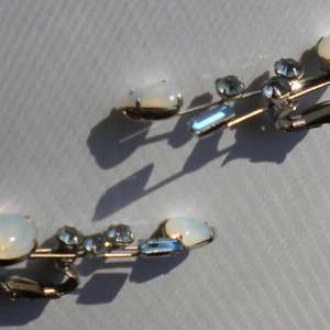 Vintage 1940s Signed Marvella Silver Tone and Fire Opal Clip on Climber ...