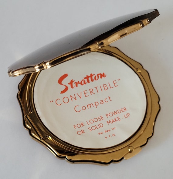 Vintage 1960s STRATTON Convertible Compact Marbled Br… - Gem