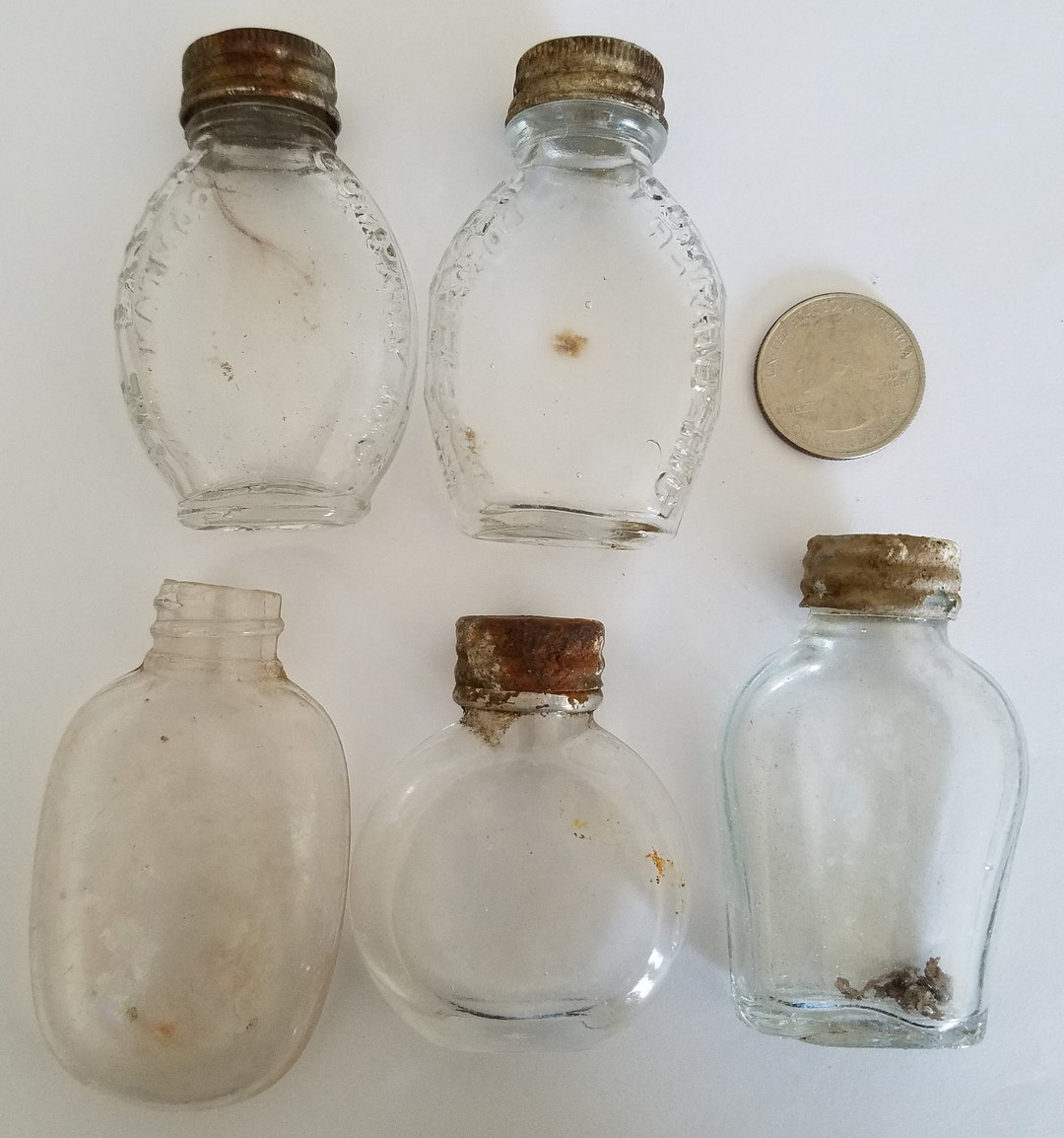 Vintage Antique 1920s to 1940s Small Bayer Aspirin Bottles LOT Medicine ...