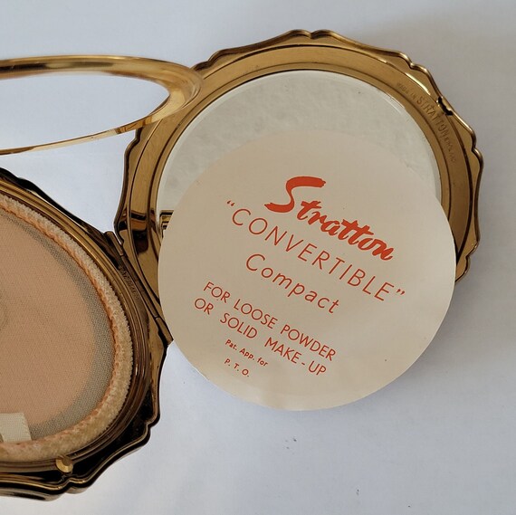 Vintage 1960s STRATTON Convertible Compact Marbled Br… - Gem