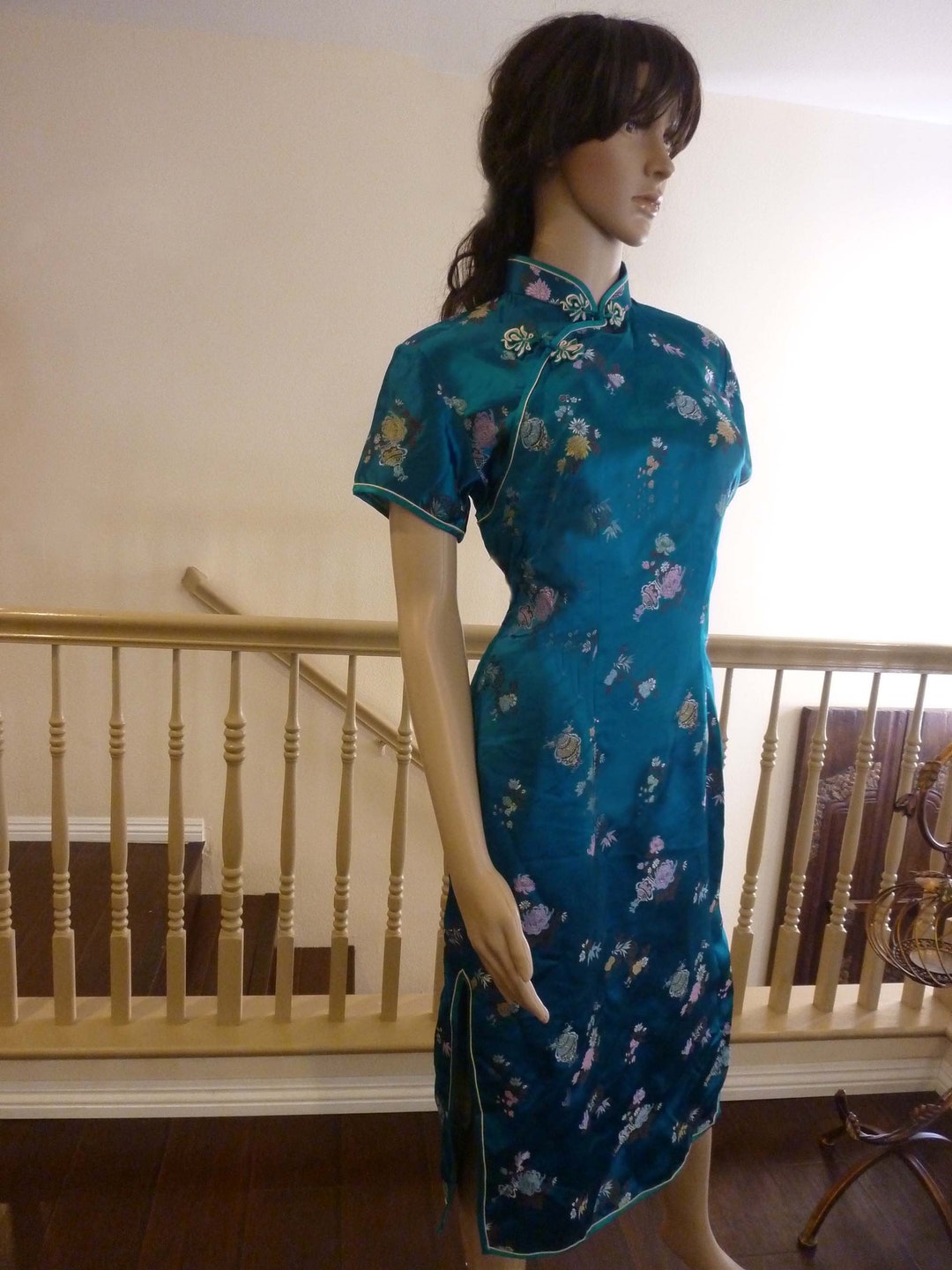 Elegant Teal Blue Cheong Sam - Etsy