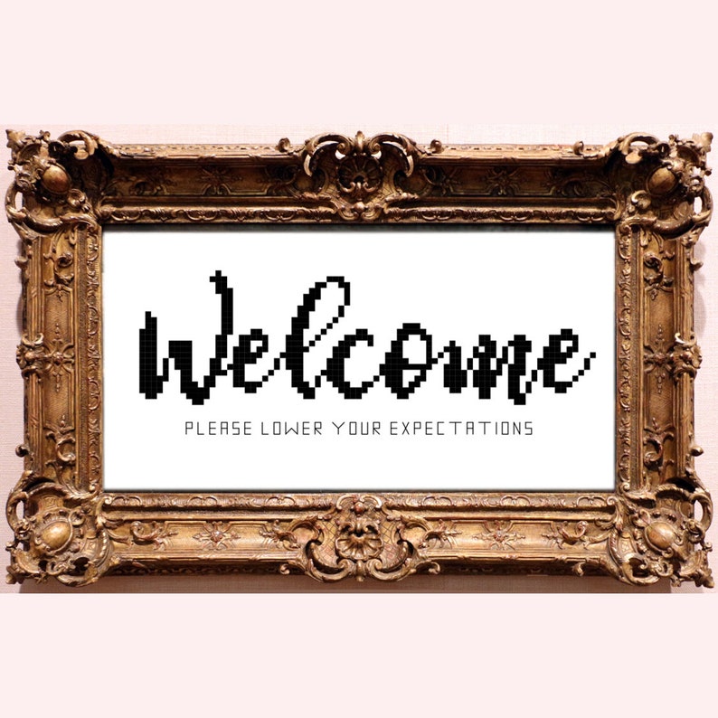 Please Lower Expectations | CROSS STITCH Digital Pattern Download - Etsy