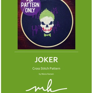 Suicide Squad Joker Cross Stitch DIGITAL PATTERN Perler | Etsy