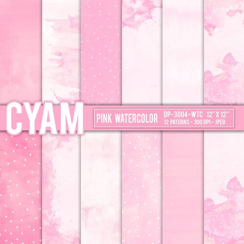 Cute Pink Watercolor Paint Splatter Digital Papers: Instant - Etsy