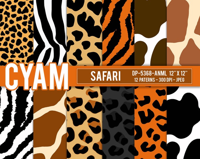 African Safari Animal Print Digital Patterns Instant Download. Cheetah ...
