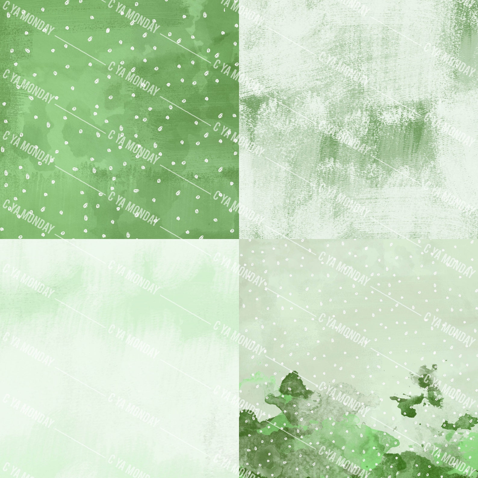 Forest Green Watercolor Paint Splatter Digital Paper: Instant - Etsy