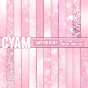 Pink Baby Girl Ombre Digital Paper Princess Queen Glitter: - Etsy