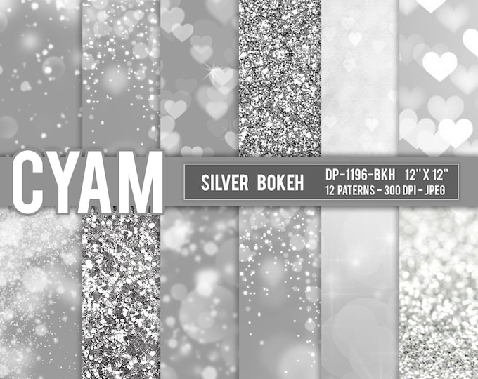 Silver Confetti Digital Paper. Silver Glitter Confetti Digital - Etsy