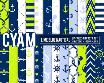 Ivory Blue Baby Boy Nautical Digital Paper: Instant Download. | Etsy