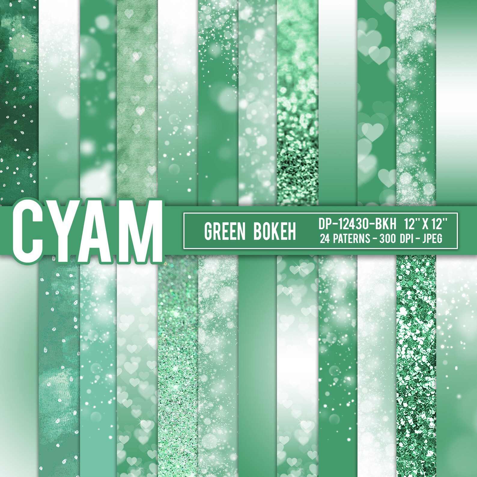 Green Holiday Ombre Digital Paper Princess Queen Glitter: - Etsy