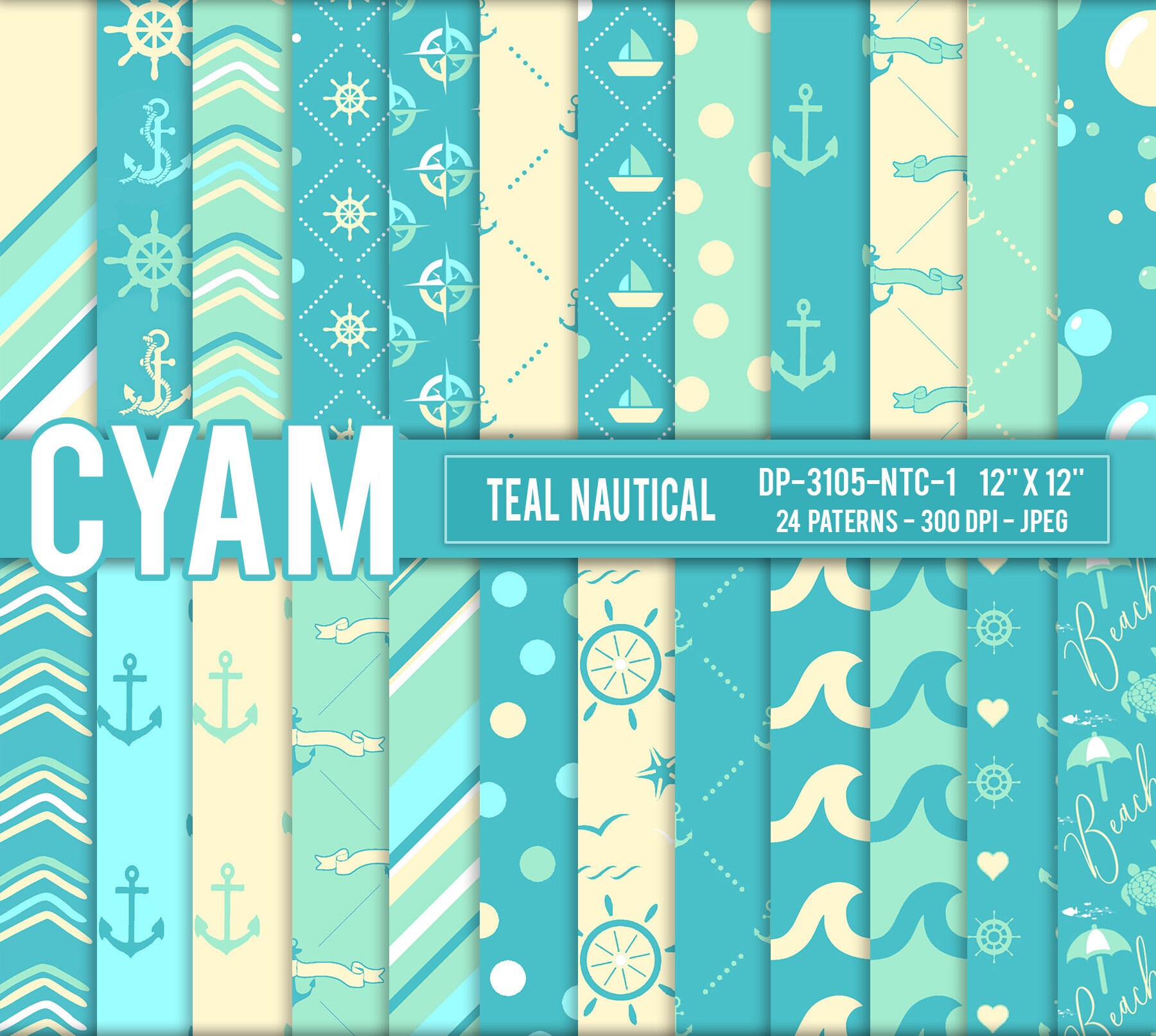 Ombre Chevron Background With Anchor