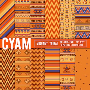 Vibrant Tribal Scrapbook Digital Paper: Instant Download. Ethnic ...