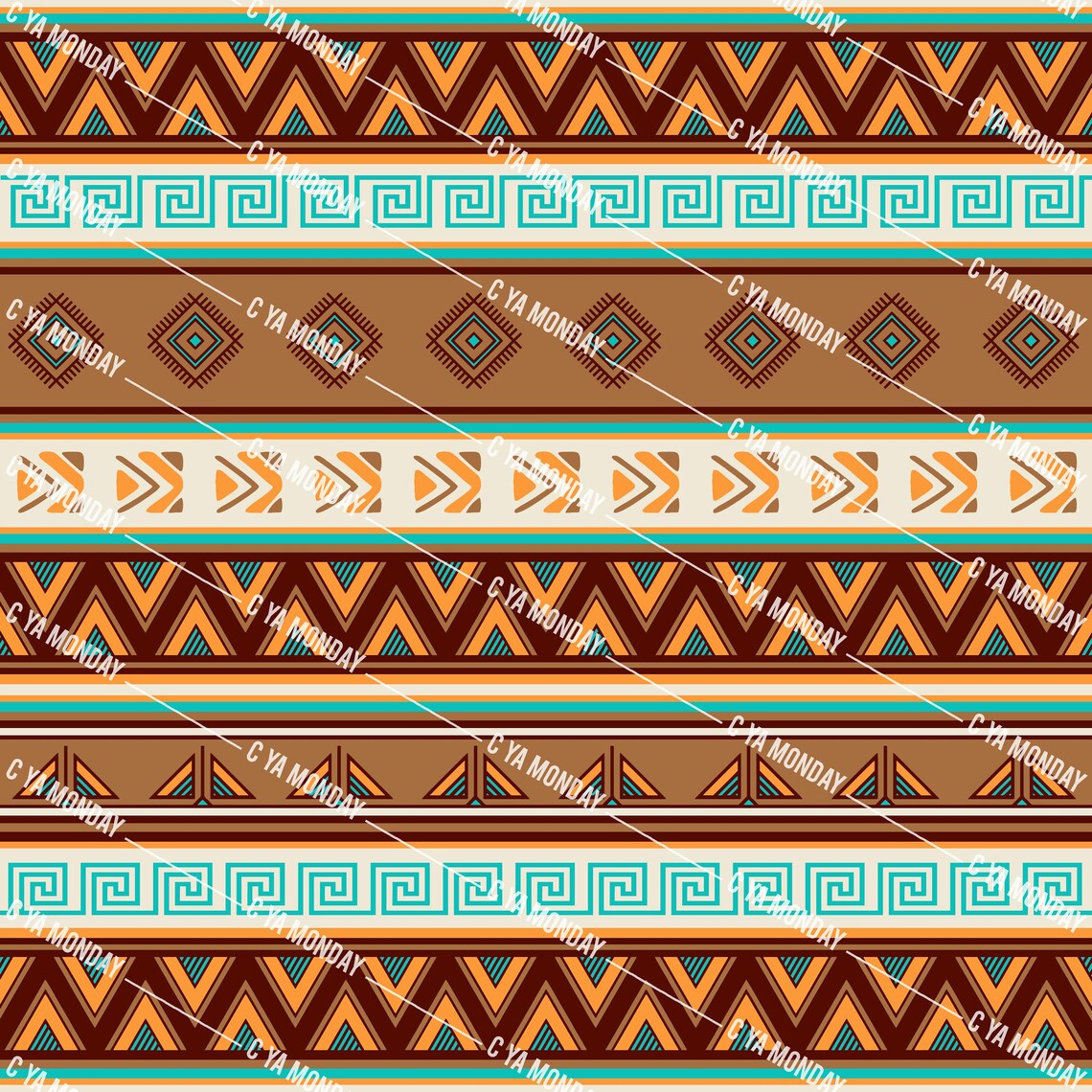 Vibrant Tribal Scrapbook Digital Paper: Instant Download. Ethnic ...
