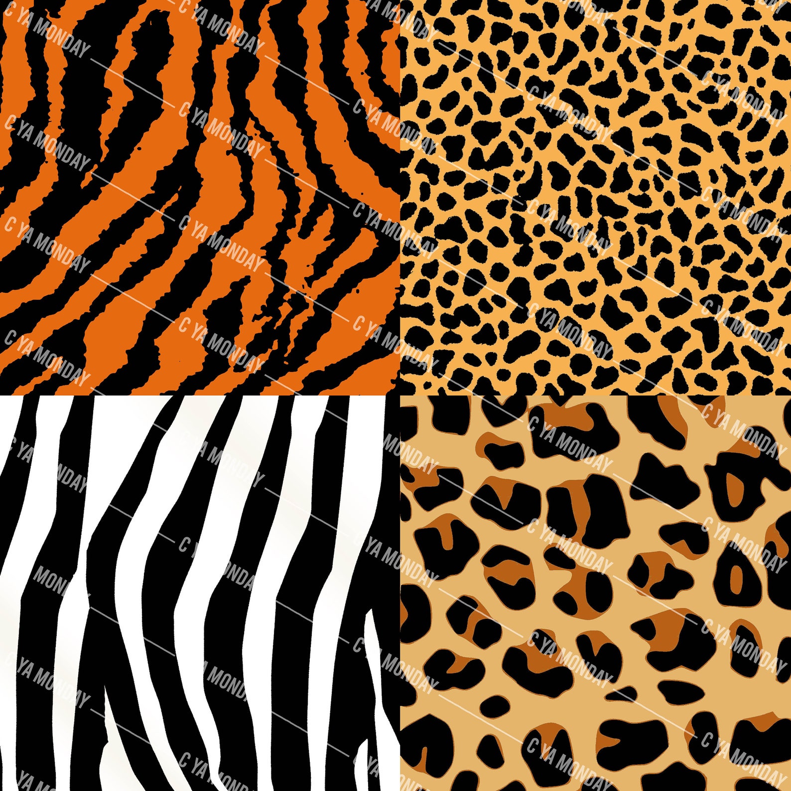 African safari animal print digital patterns Instant Download. | Etsy