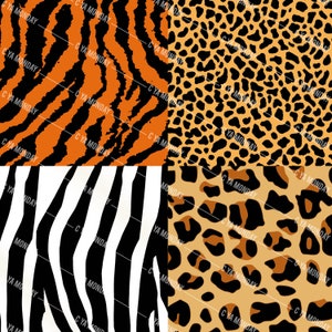 African Safari Animal Print Digital Patterns Instant Download. Cheetah ...