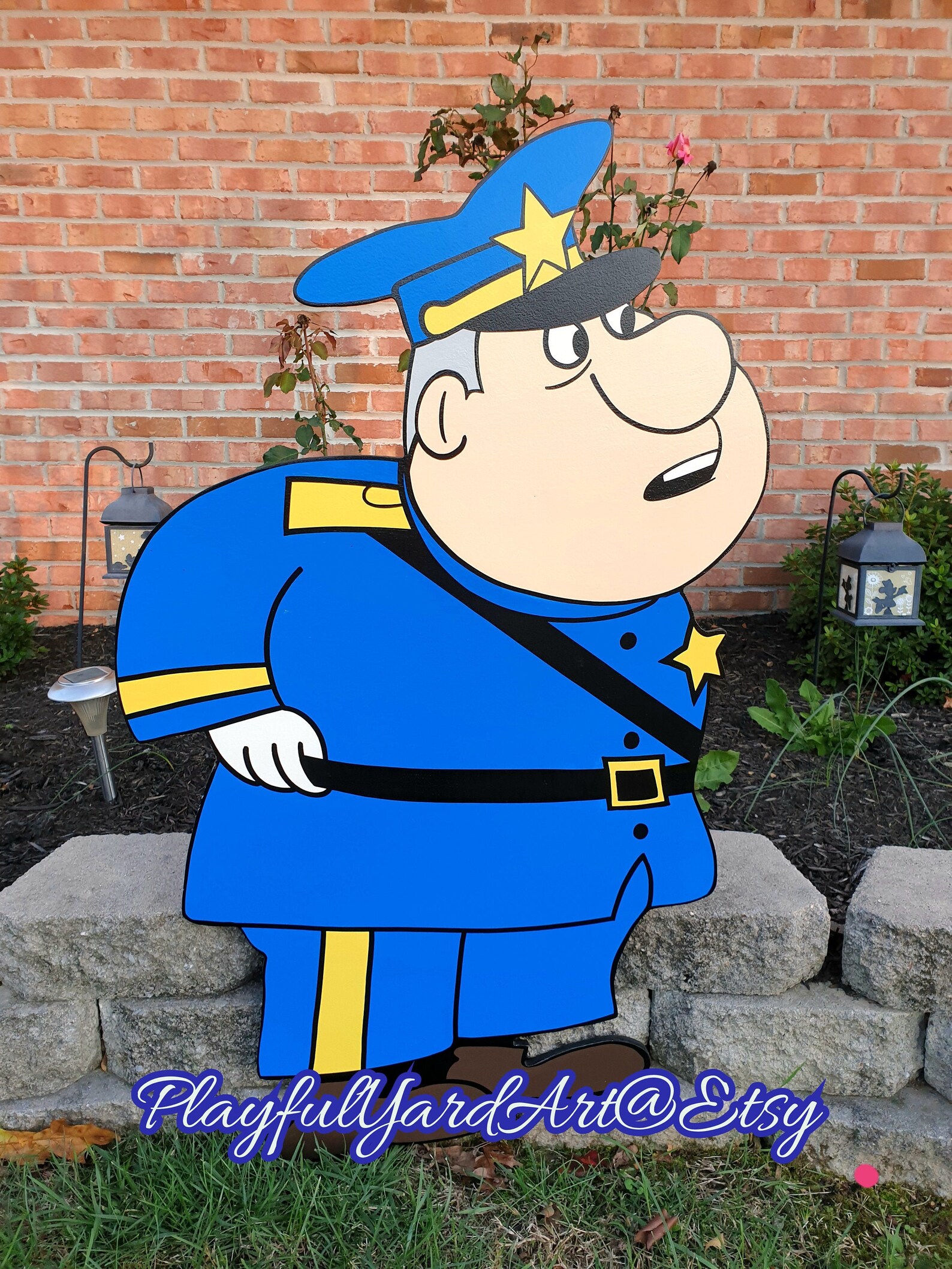 Frosty the Snowman Cop Christmas Yard Art Decoration - Etsy