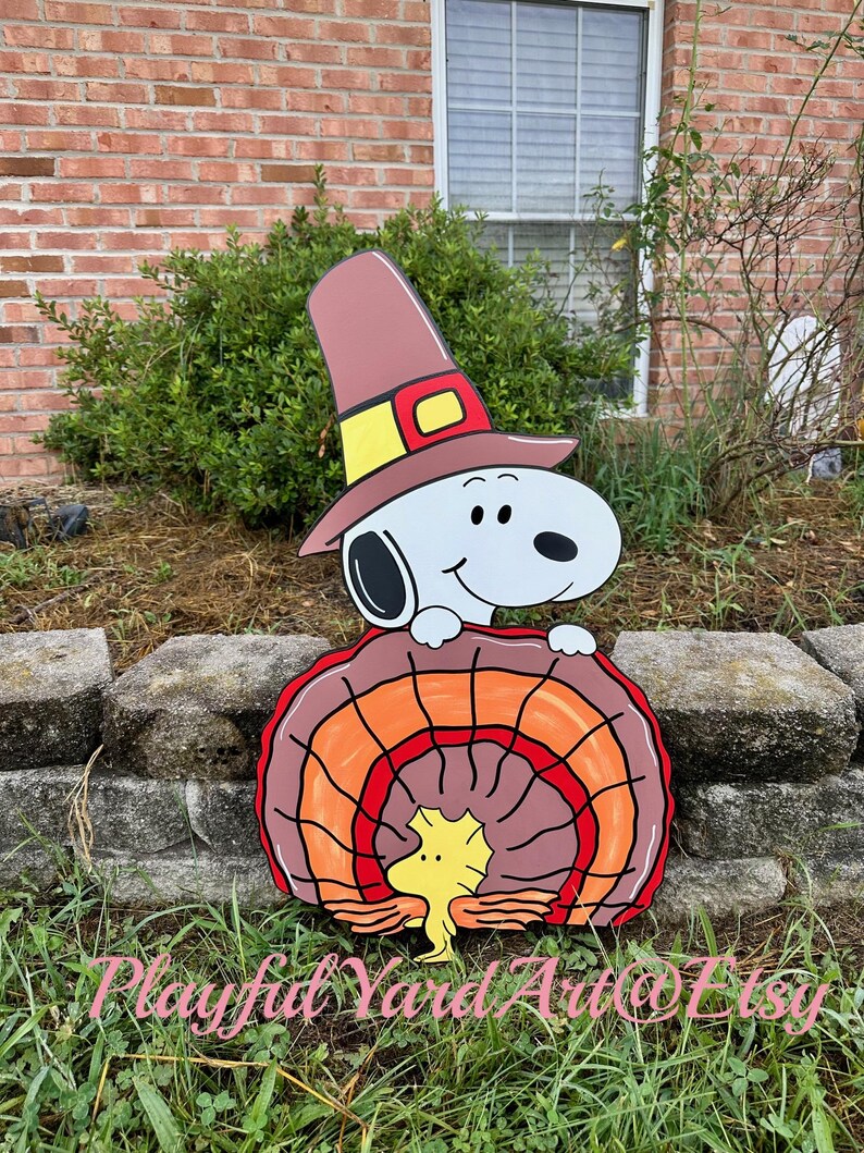 Peanuts Snoopy Thanksgiving Yard Art Decorations - Etsy