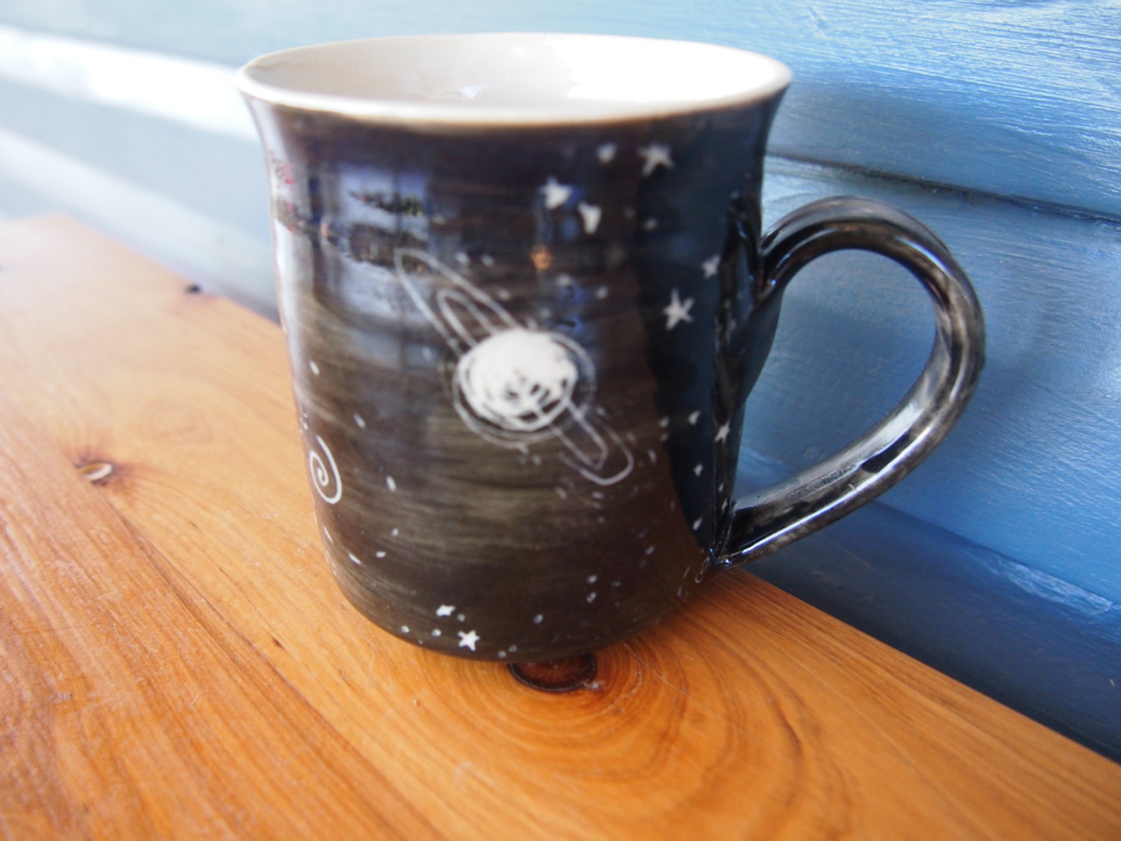 Coffee Mug Black Starry Night Sky Pattern Moon Mug Planet - Etsy Australia