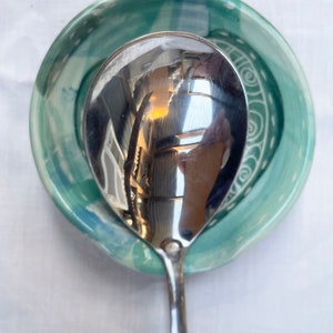Spoon Rest Aquamarine With Ocean Waves Design - Chef Cooking Utensil ...
